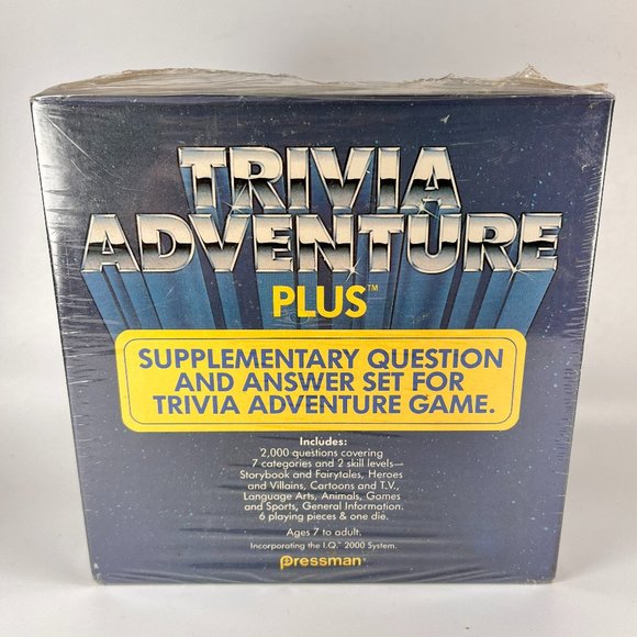 Pressman Toy Corp. | Games | Vintage Trivia Adventure Plus ...